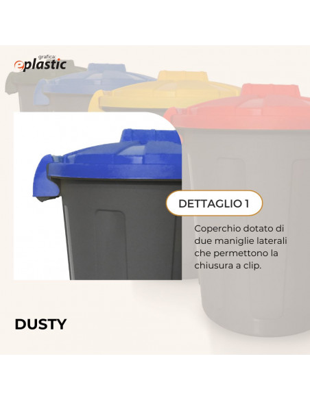 Bidone bicolor porta rifiuti 25 litri - Modello "Dusty"